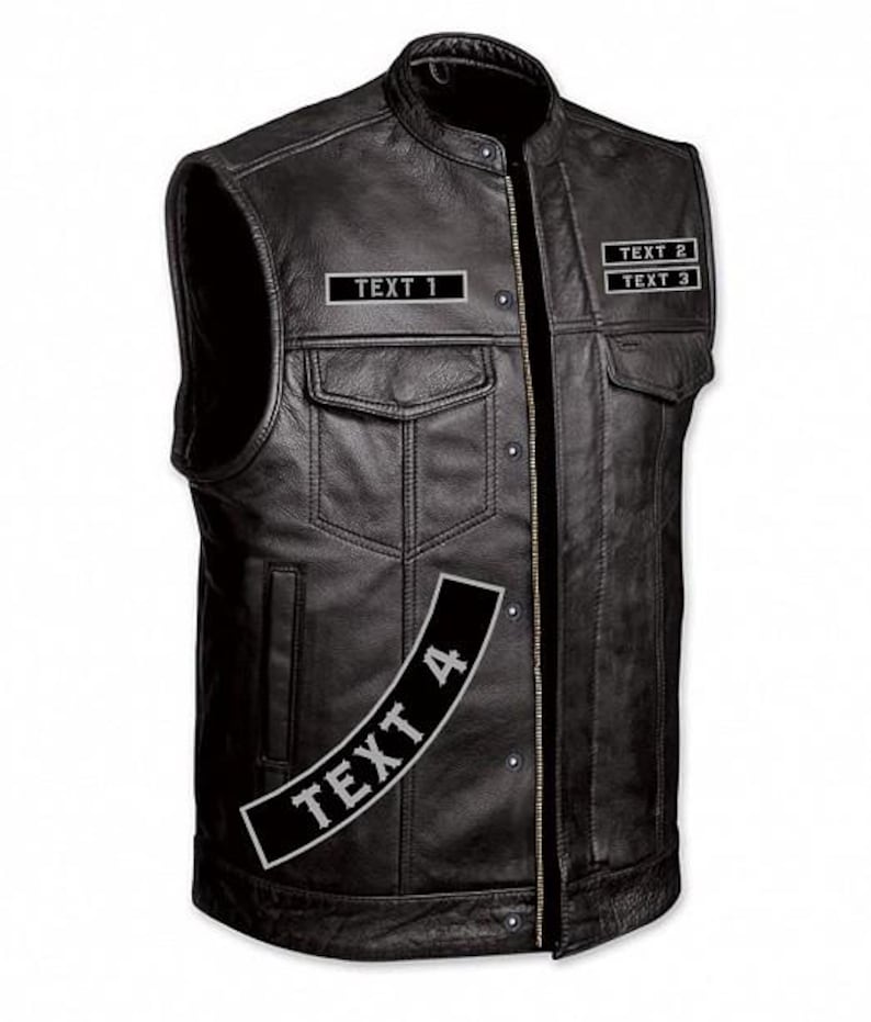 CUSTOMIZED Motorcycle Club Leather Vest With Extenders - Personalized ...