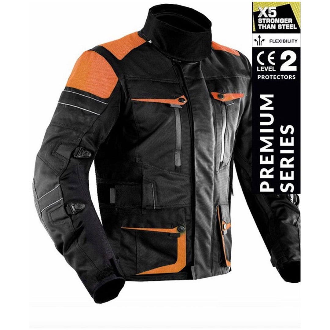 Dynatech Armored Kevlar Motorcycle Jacket Waterproof All-weather CE ...