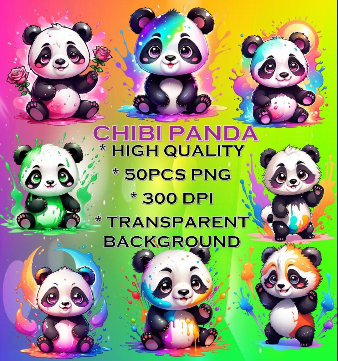 Kawaii Chibi Panda Printable | Cute Animal Art | Digital PNG for ...