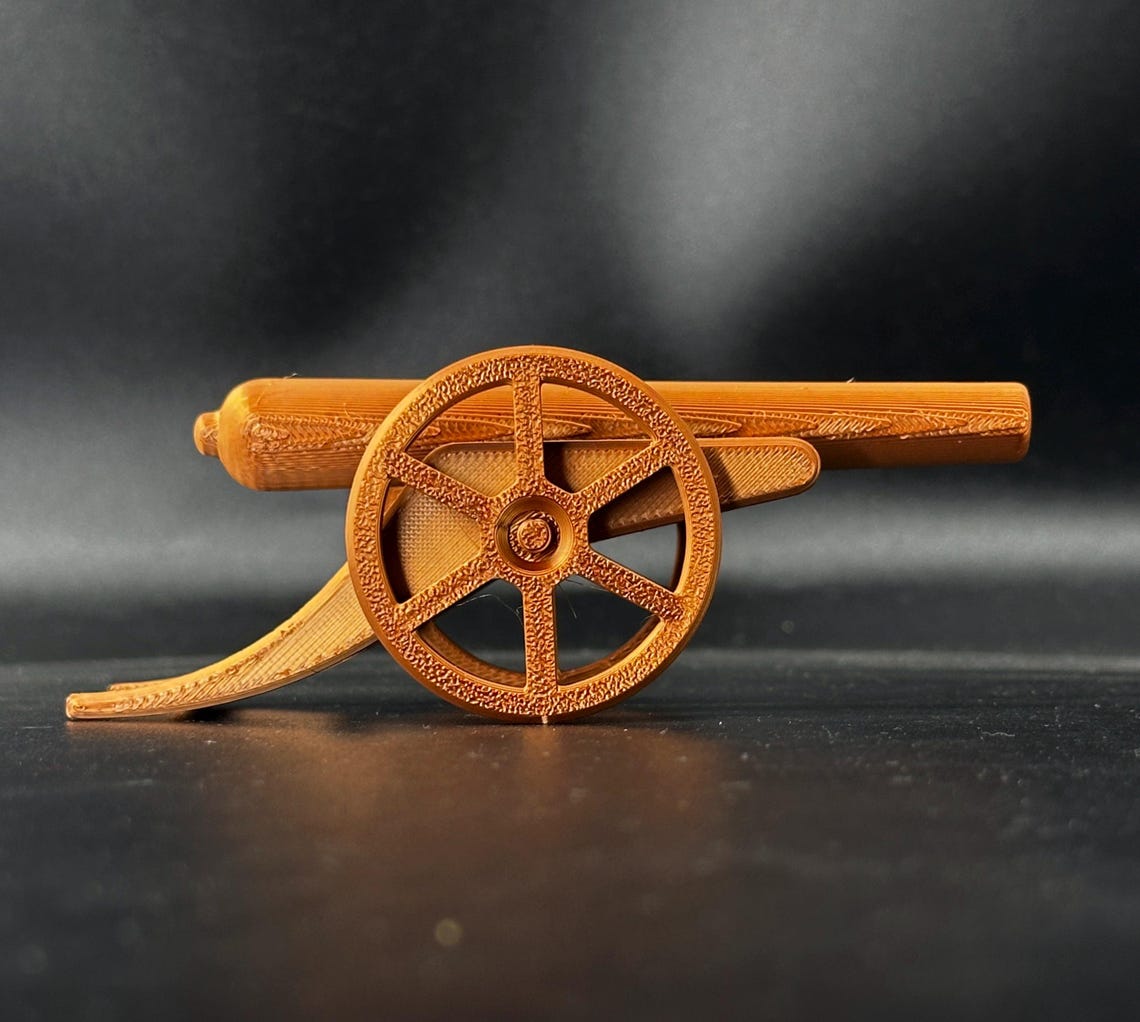 Arsenal Cannon Replica – 3D Printed PLA Decor, Gunners Gift - Etsy
