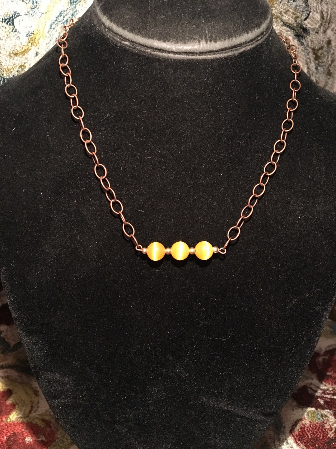 16 Yellow Cat's Eye Chain Necklace - Etsy