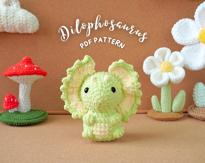 Dilophosaurus Crochet Pattern, Amigurumi Crochet Pattern, Amigurumi ...