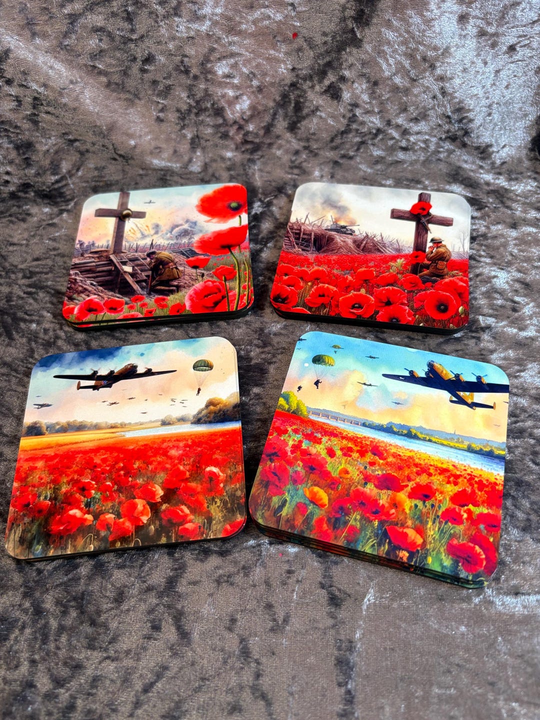 Lest We Forget Remembrance Day Set of 4 Coasters 10cm X10cm REDUCED - Etsy