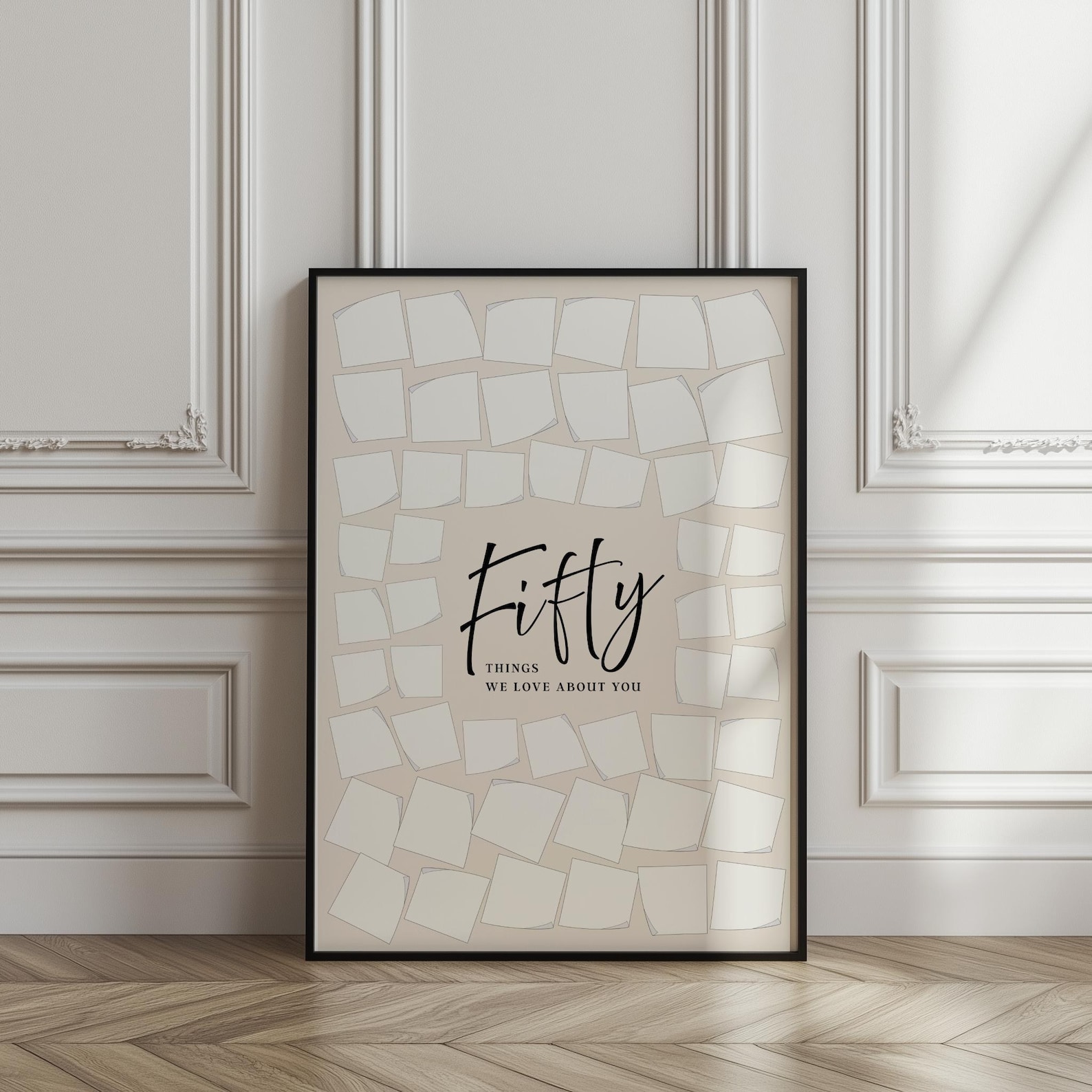 Fifty Things We Love About You Printable, Modern Minimalist Circles ...
