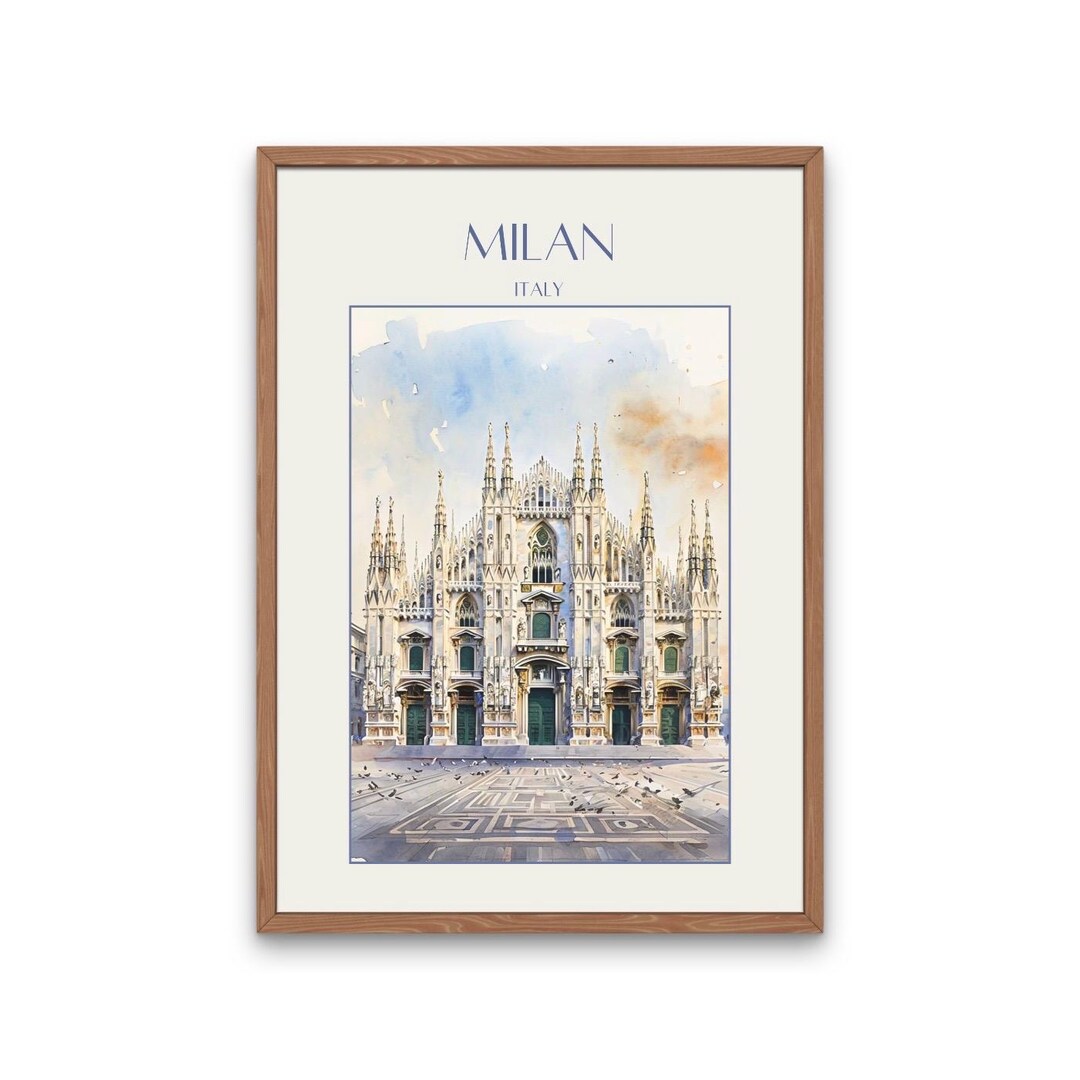 Milan Cathedral Poster - Milan City Print - Milan Wall Art - Cathedral ...
