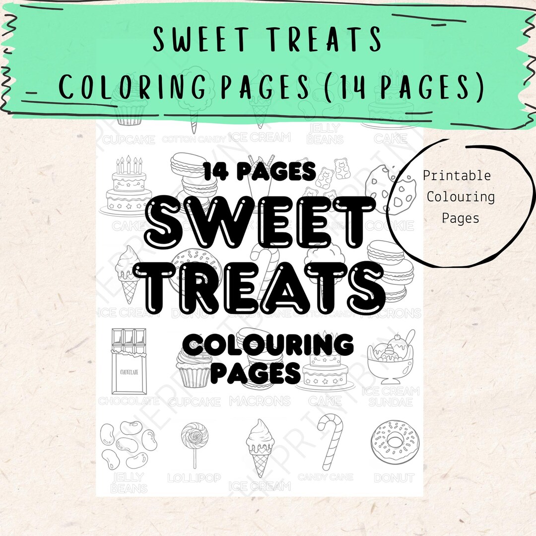 Sweet Treats Coloring Pages Dessert Cute Candy Fun Food Preschool Fun ...