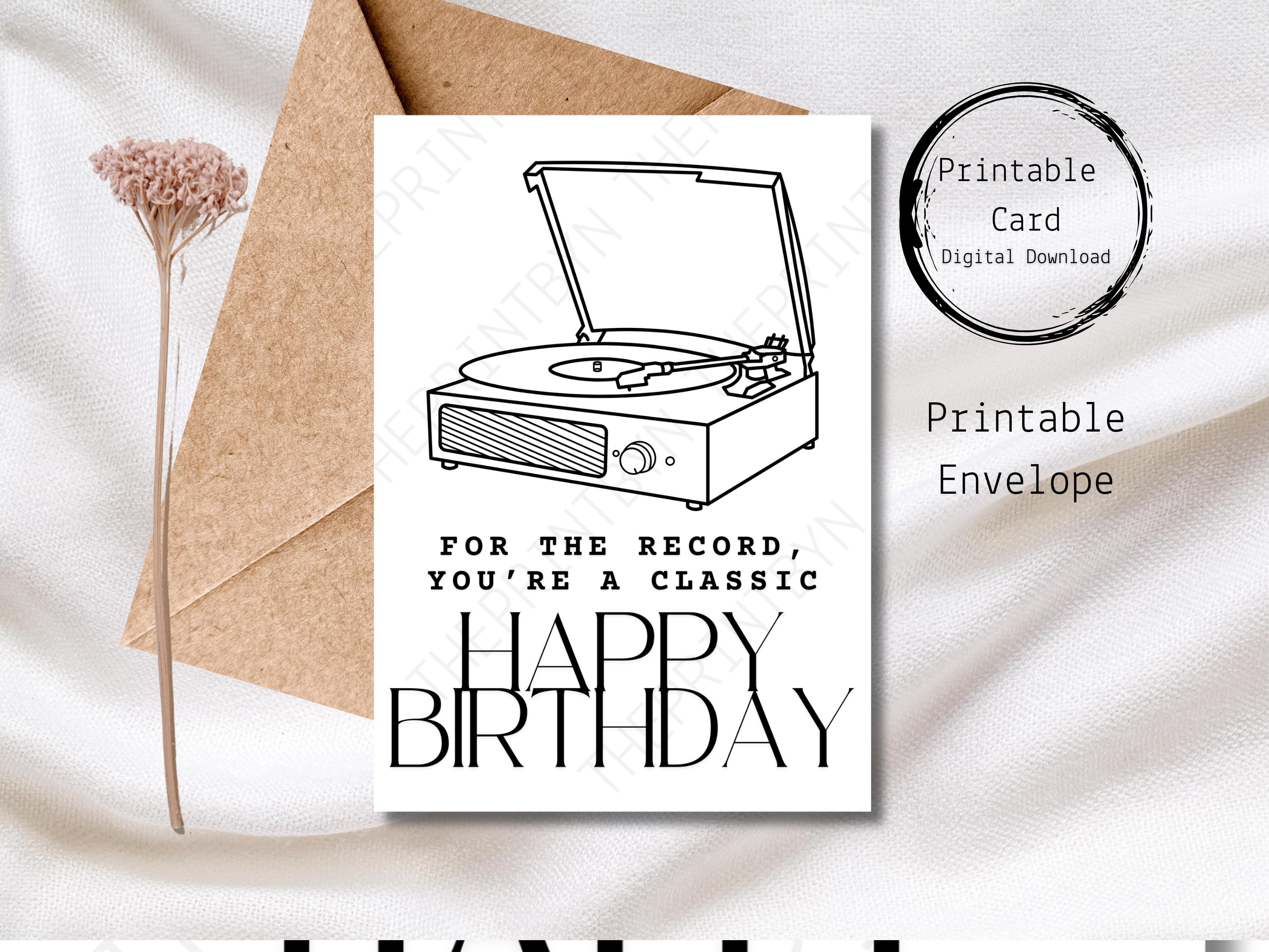 Printable Digital Birthday Card Vinyl Record for the Record You're a ...