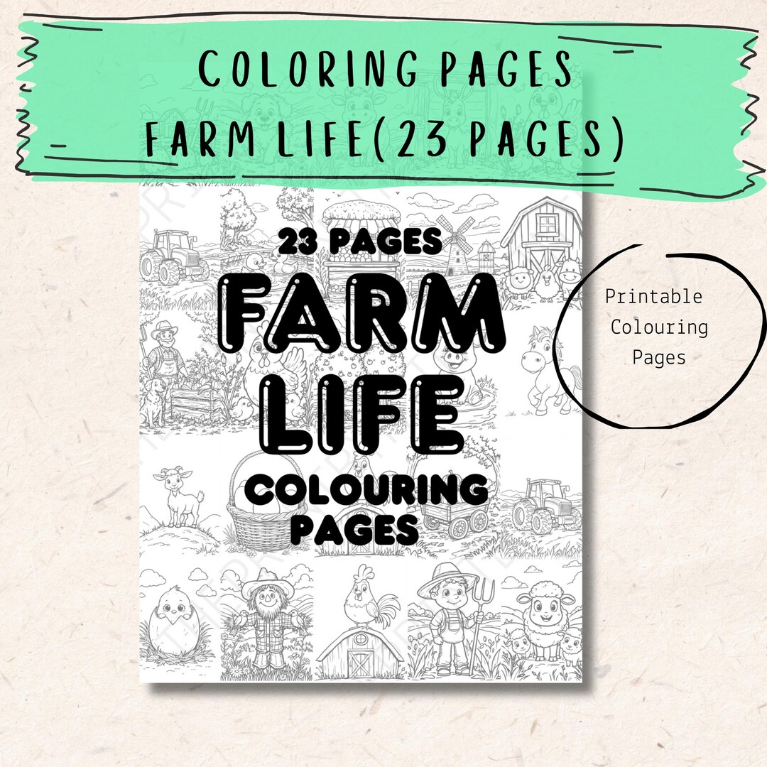 Farm Life Coloring Pages Animal Farmer Cute Preschool Fun Entertaining ...