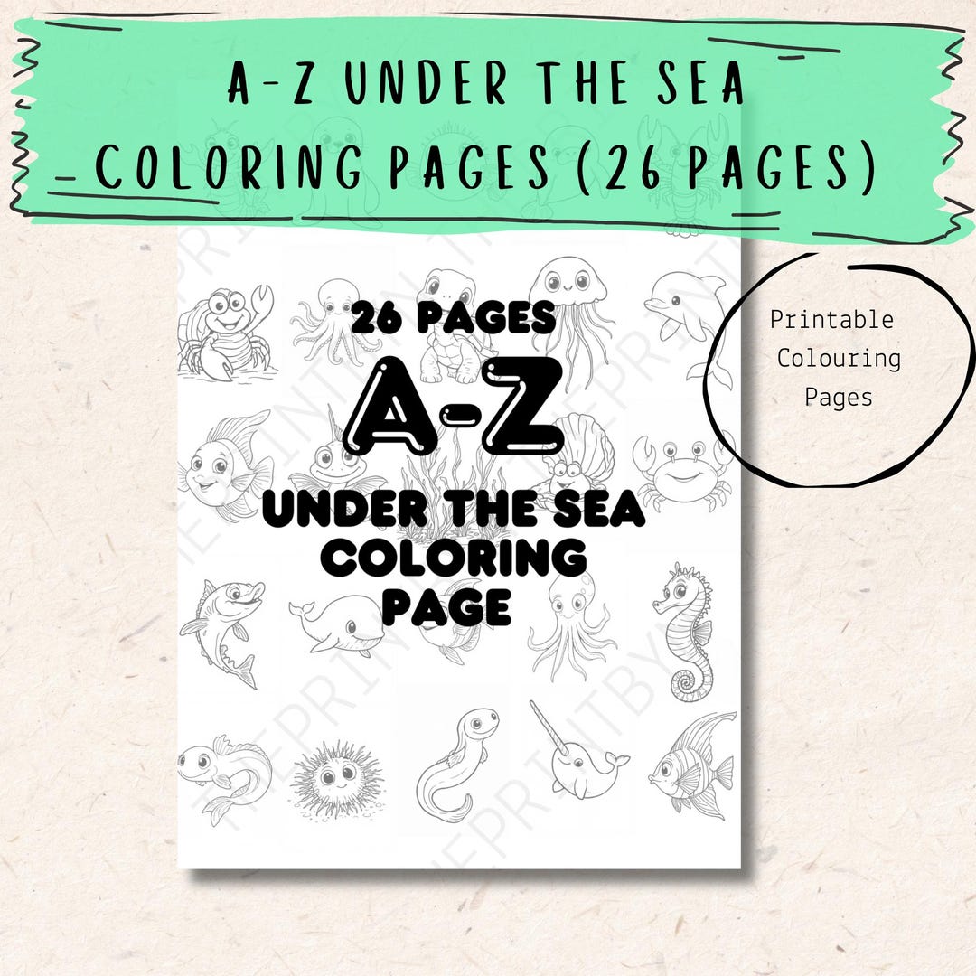 A-Z Alphabets Under the Sea Life Coloring Pages ABC Fun Entertaining ...