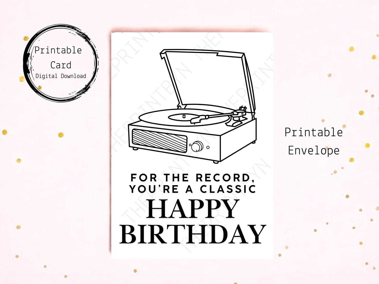 Printable Digital Birthday Card Vinyl Record for the Record You're a ...