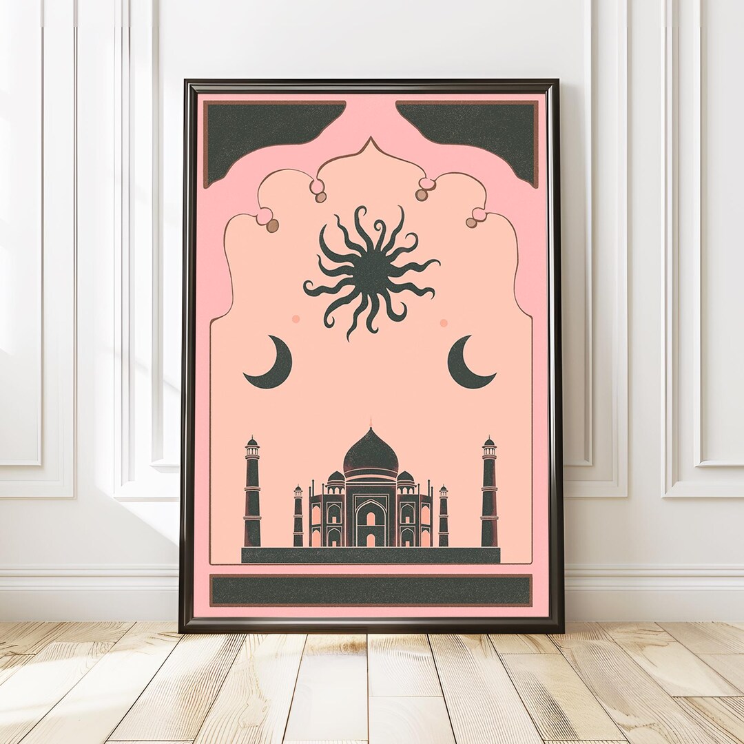 Art Print Rising Sun Taj Mahal | Wall Art | Vintage Poster | Home Decor ...