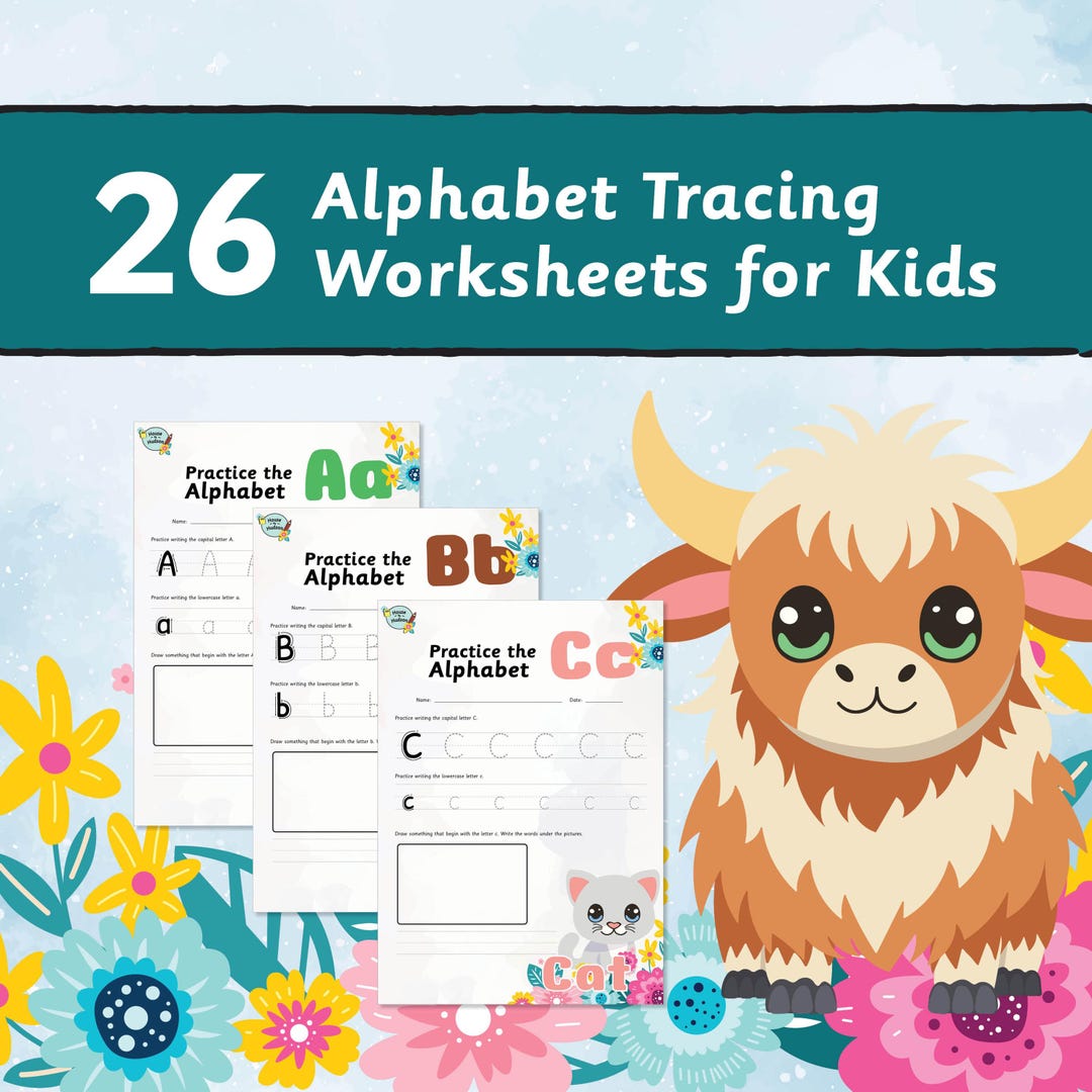 Colorful Animal Alphabet Tracing Worksheets – Fun & Engaging for Kids ...