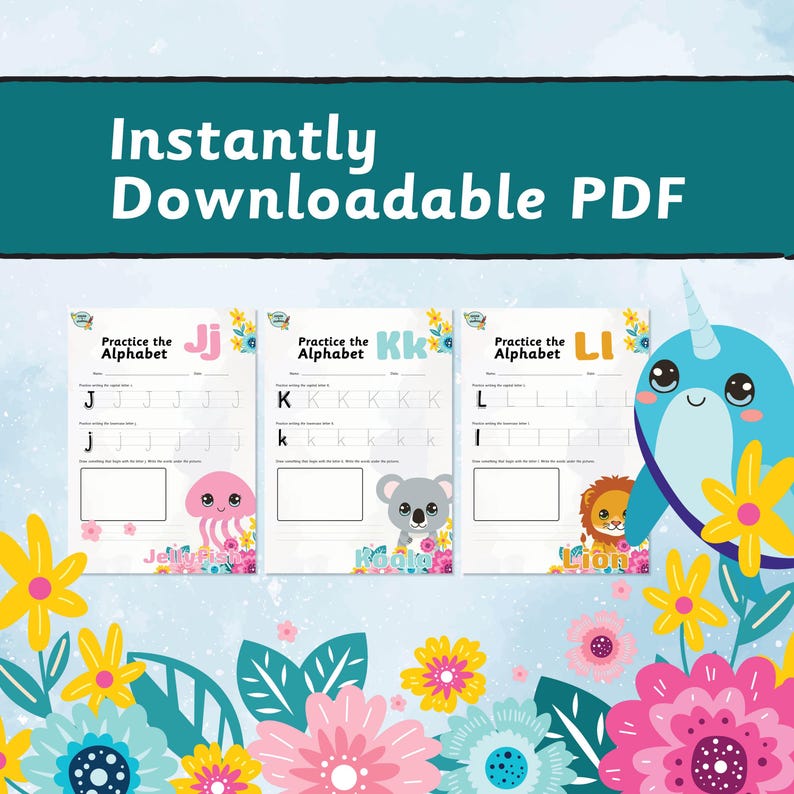 Colorful Animal Alphabet Tracing Worksheets – Fun & Engaging for Kids ...