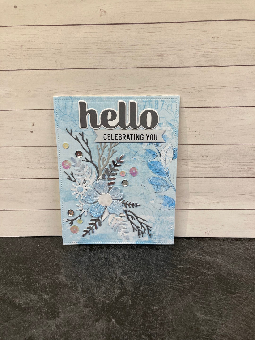 Hello Birthday Card Celebration Card Handmade Birthday Card - Etsy