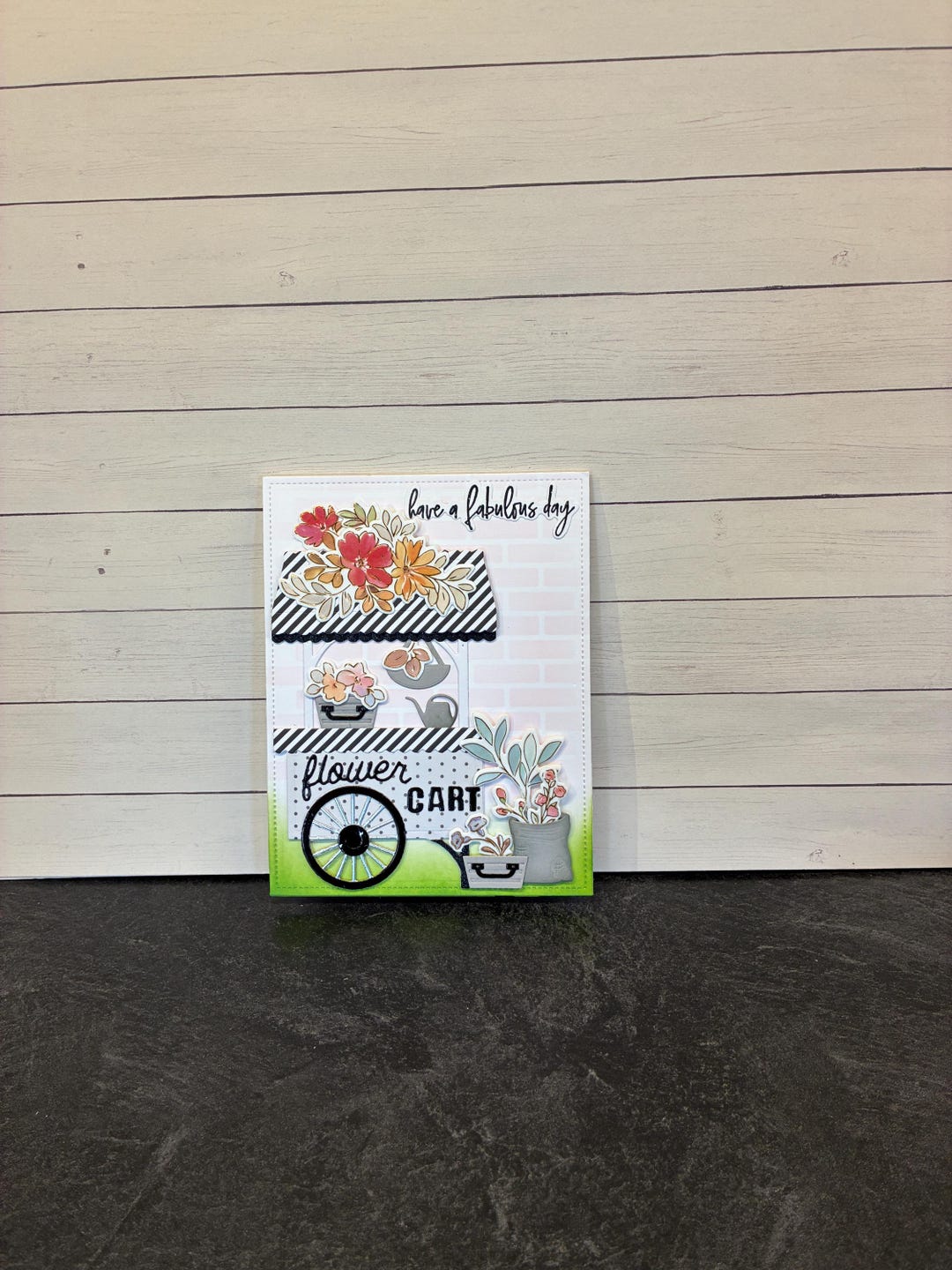 Flower Cart Card, Birthday Card, Congrats Card, Thinking of You Card ...