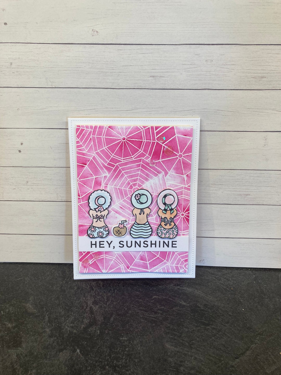 Summer Theme Birthday Card, Handmade Birthday Greeting Card, Thinking ...