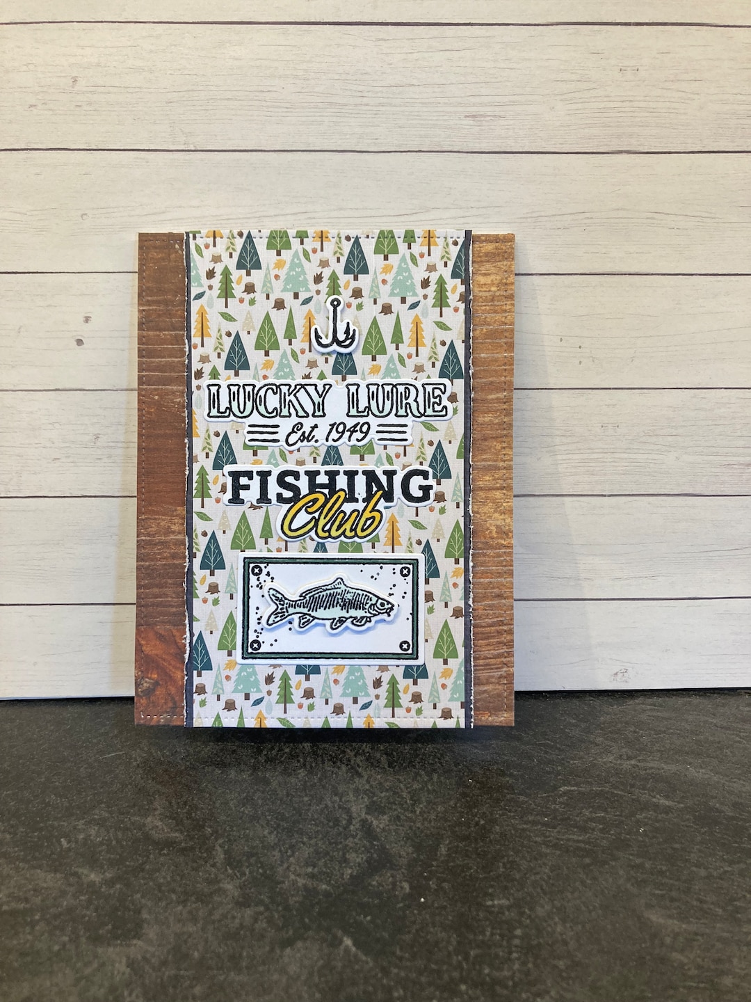 Fishing Theme Birthday Card, Handmade Fishing Card, Paper Goods ...