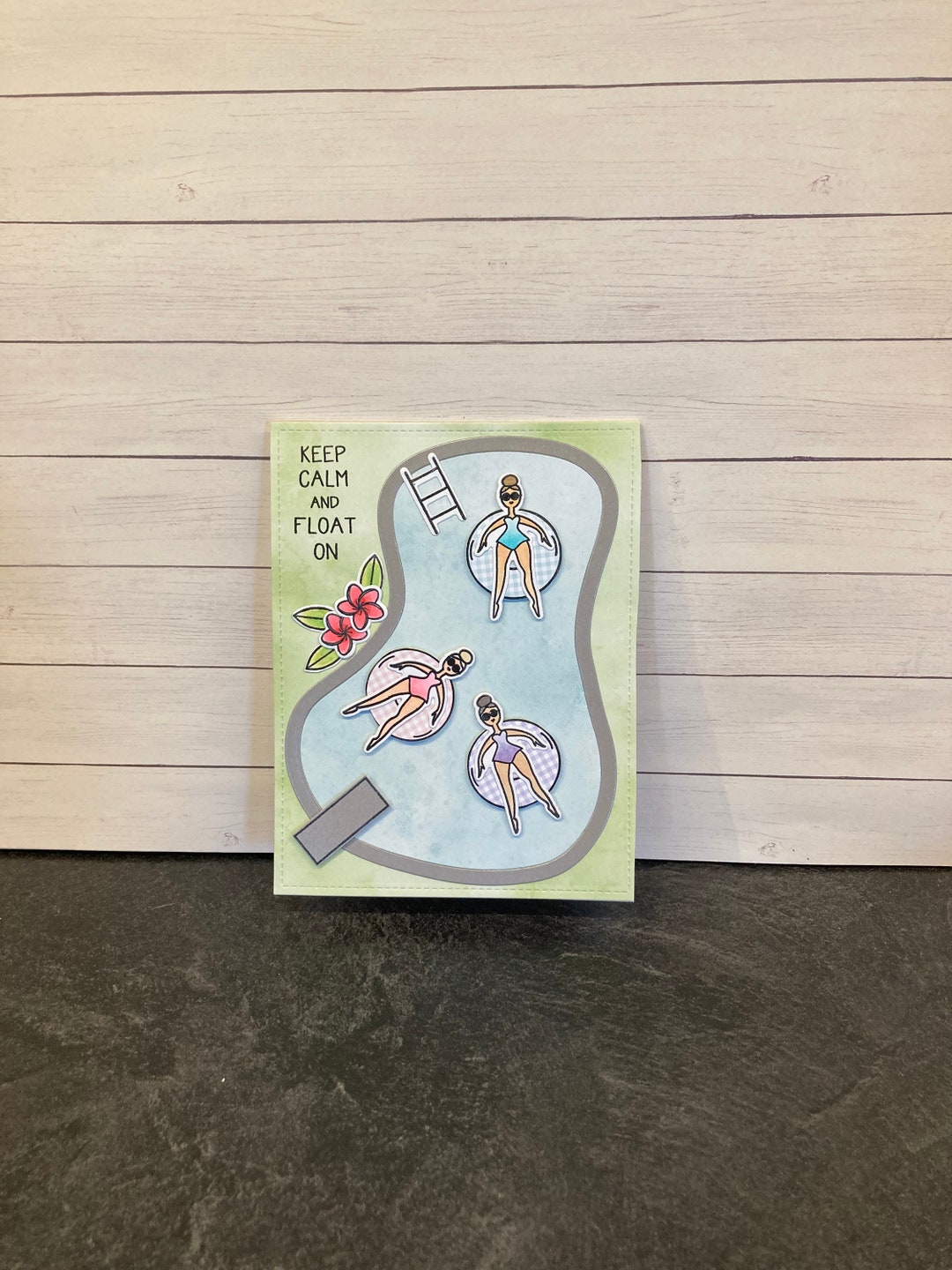 Float on Birthday Card, Vintage Looking Birthday Card, Handmade ...