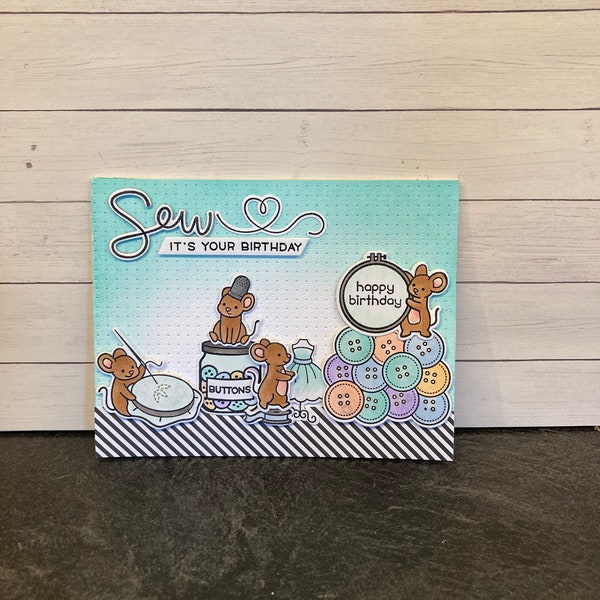 Sewing Birthday Card - Etsy