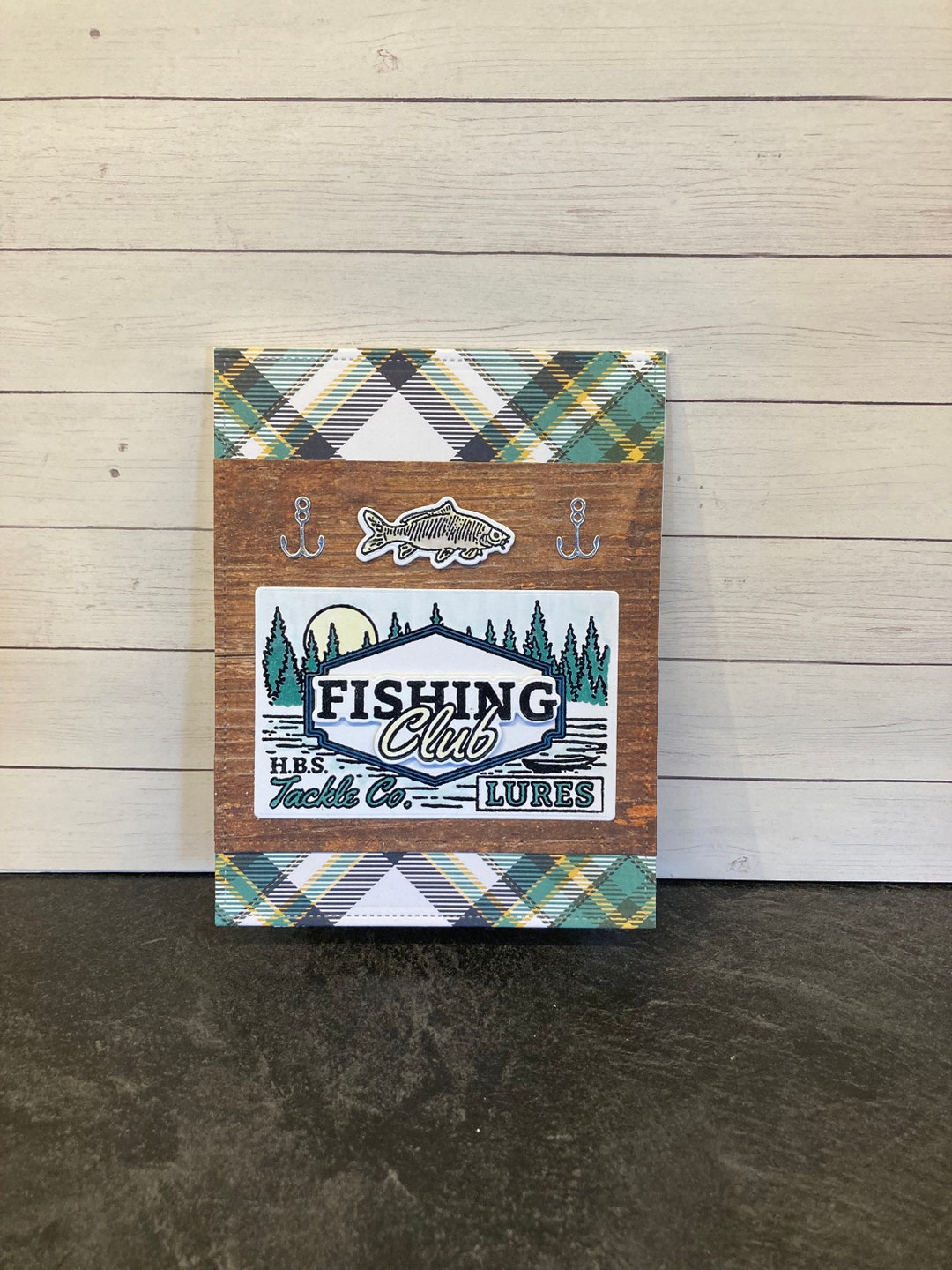 Fishing Theme Birthday Card, Handmade Fish Greeting Card, Lure Fish ...