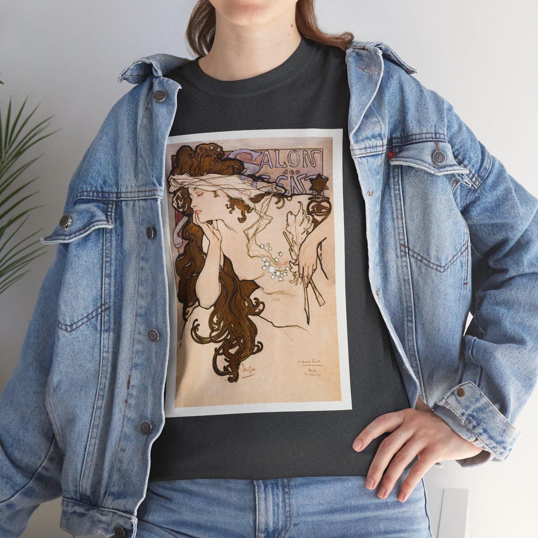 Alphonse Mucha Salon Des Cent T-shirt, Art Nouveau Fashion - Etsy