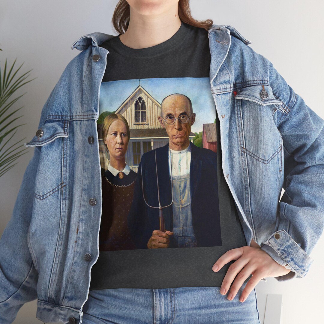 American Gothic by Grant Wood, Art Shirt, Vintage Art, Art Apparel, Art ...