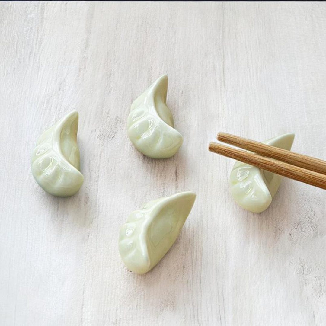 Set of Dumpling-shaped Ceramic Chopstick Holders, Japanese-style ...