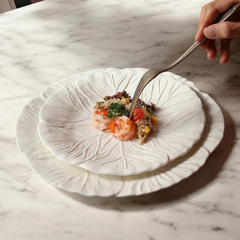 Elegant European-style Ceramic Plate With Creative Cabbage Relief ...