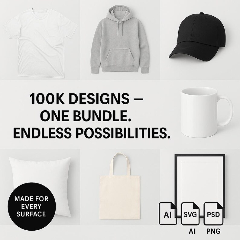 100K+ T-shirt Designs Bundle | SVG Png JPG EPS | for Merch, Print on ...
