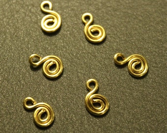 12 pcs S Shape Brass Dangle Swirl Charms handmade | Etsy