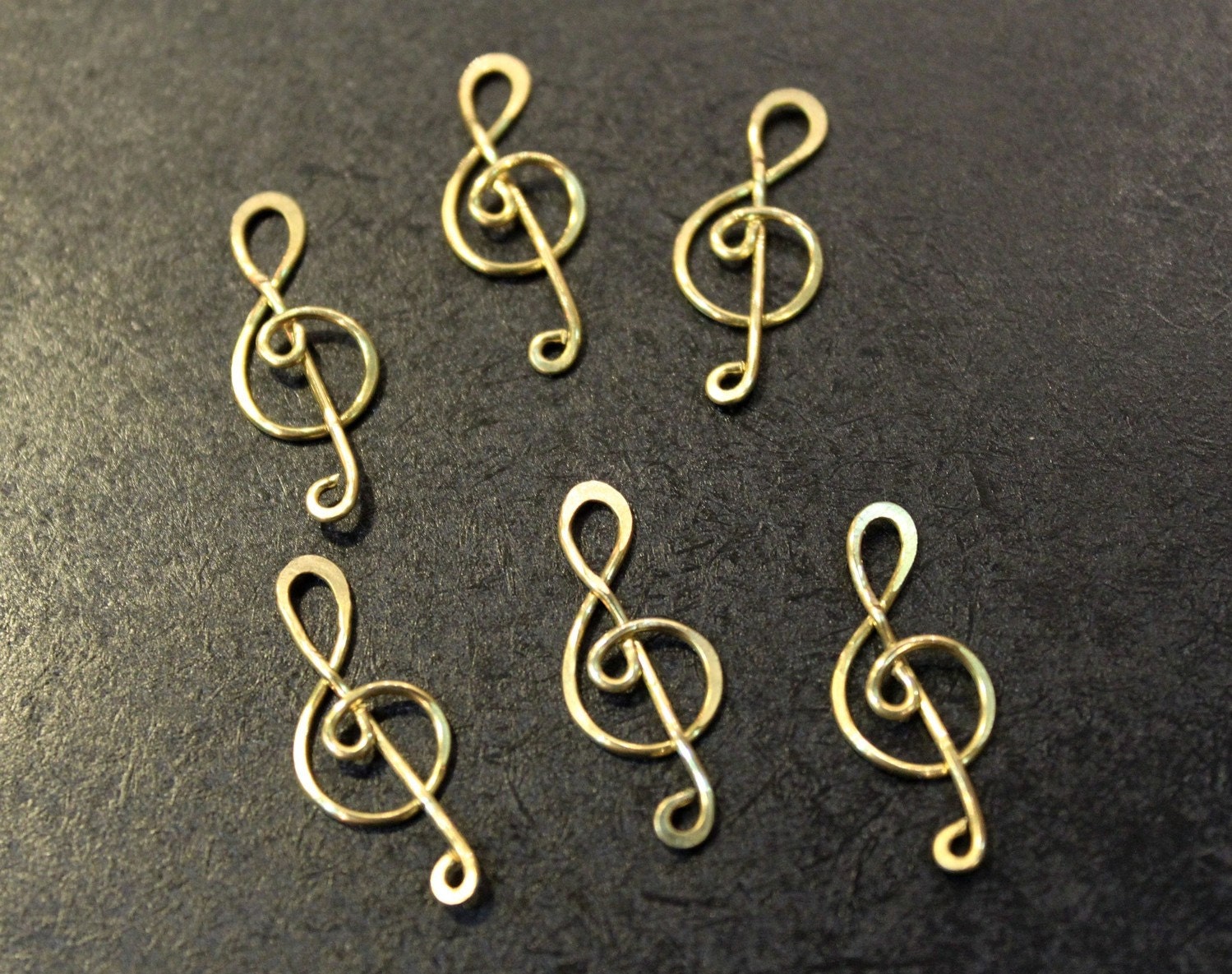 6 pcs Brass Musical Notes Connector Charms handmade | Etsy