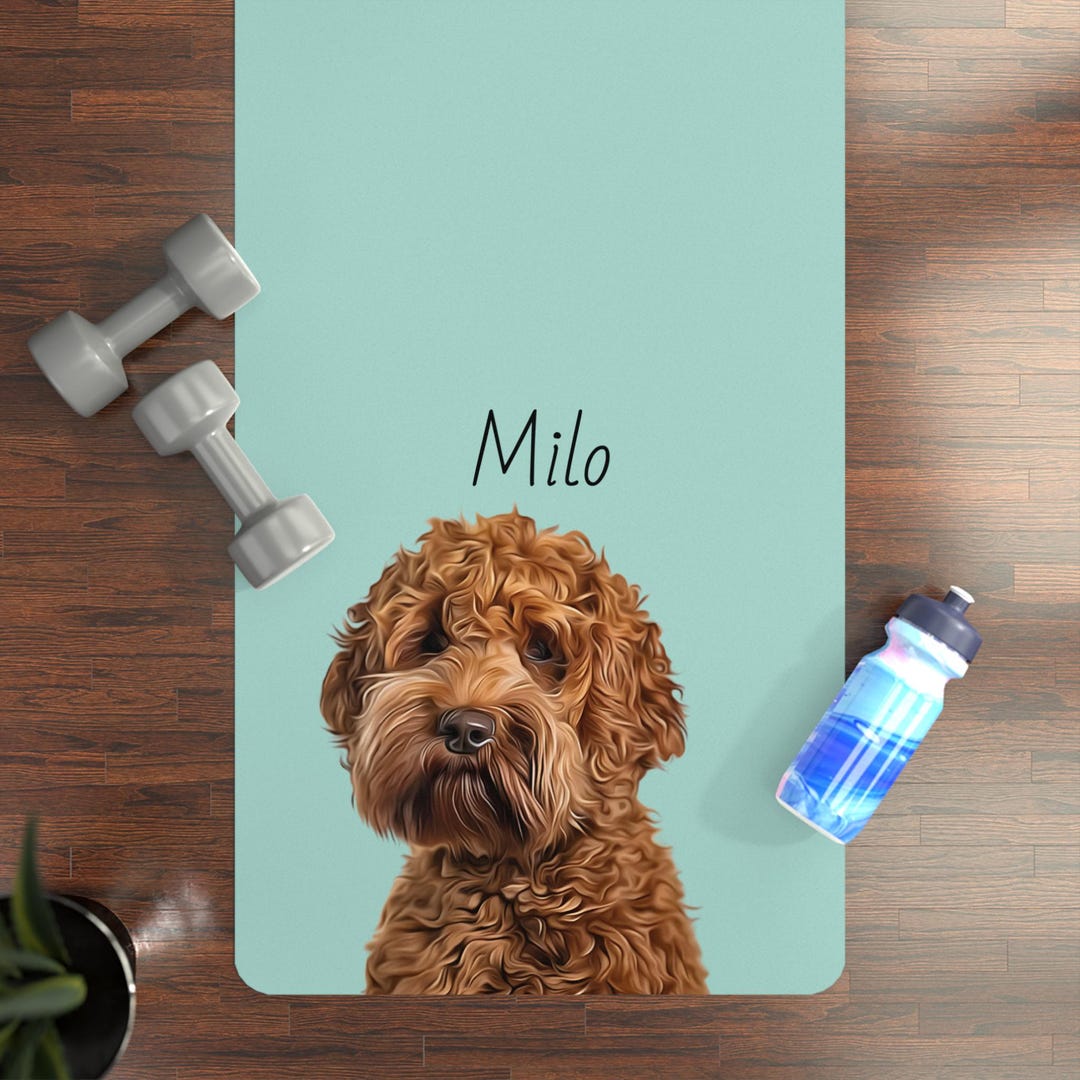 Personalized Rubber Yoga Mat With Custom Pet Design, Workout Mat, Pet ...