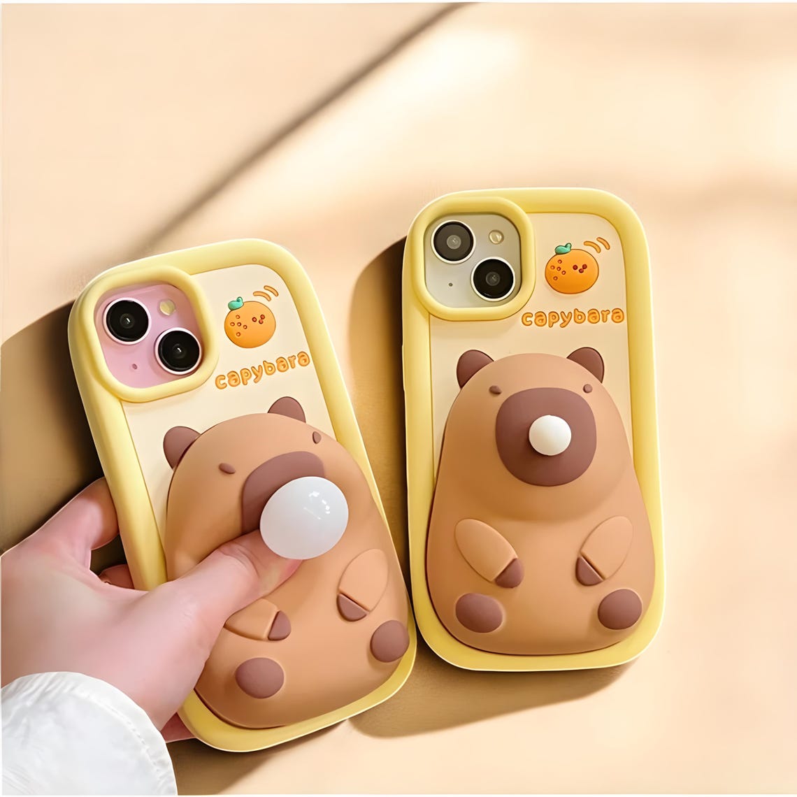 Adorable Cartoon Capybara Squishy Phone Case for iPhone 15 14 13 12 11 ...