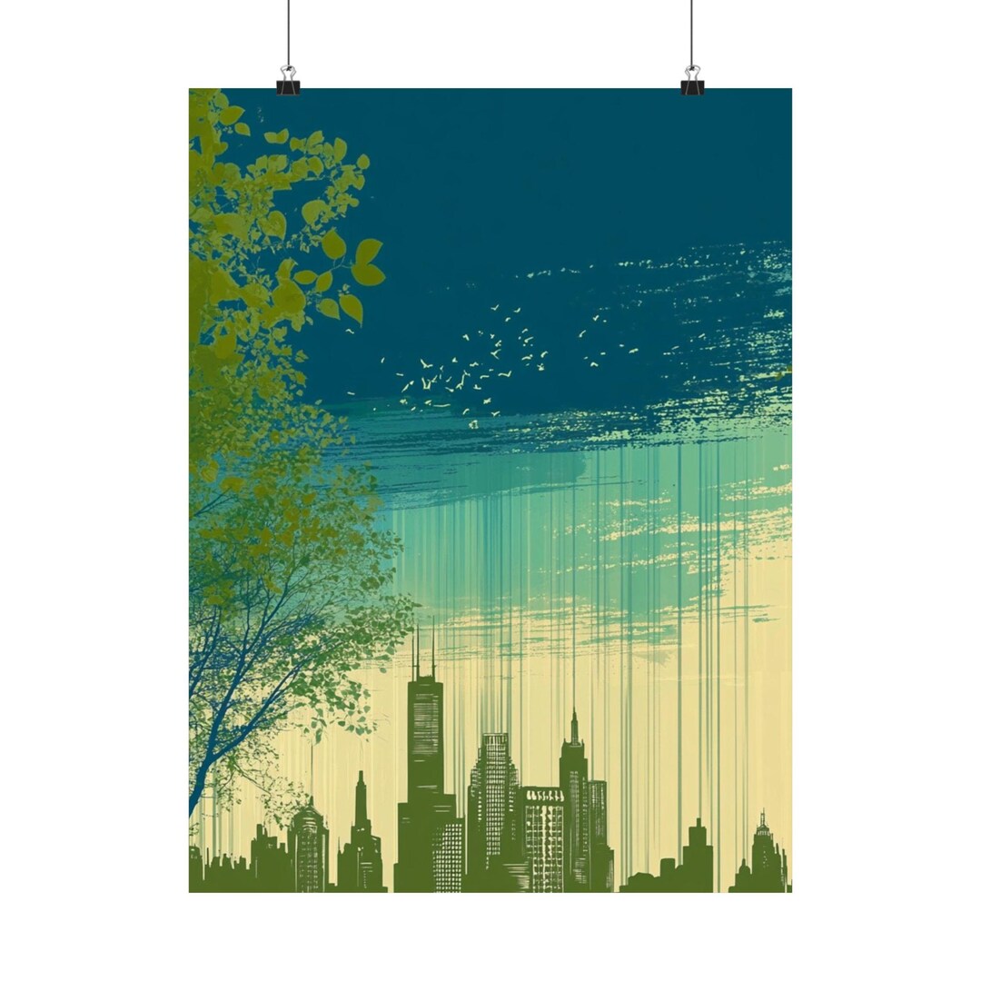 Chicago Poster, Matte Vertical Posters, Windy City Wall Art, Chicago ...