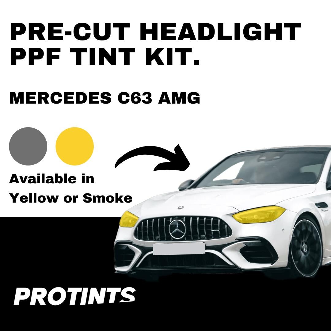 MERCEDES C63 AMG Pre-cut Headlight PPF Tint Kit - Etsy