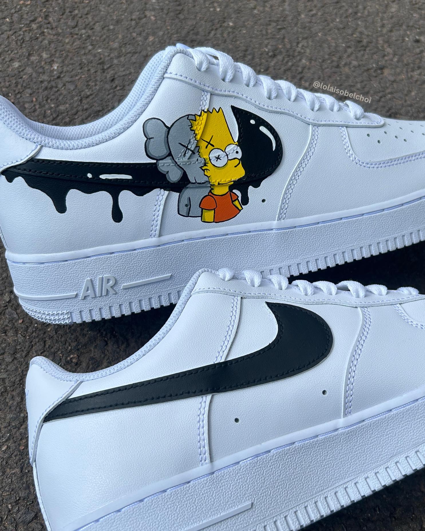 Custom Hand-painted Bart Simpson X KAWS Shoes – Made to Order ...