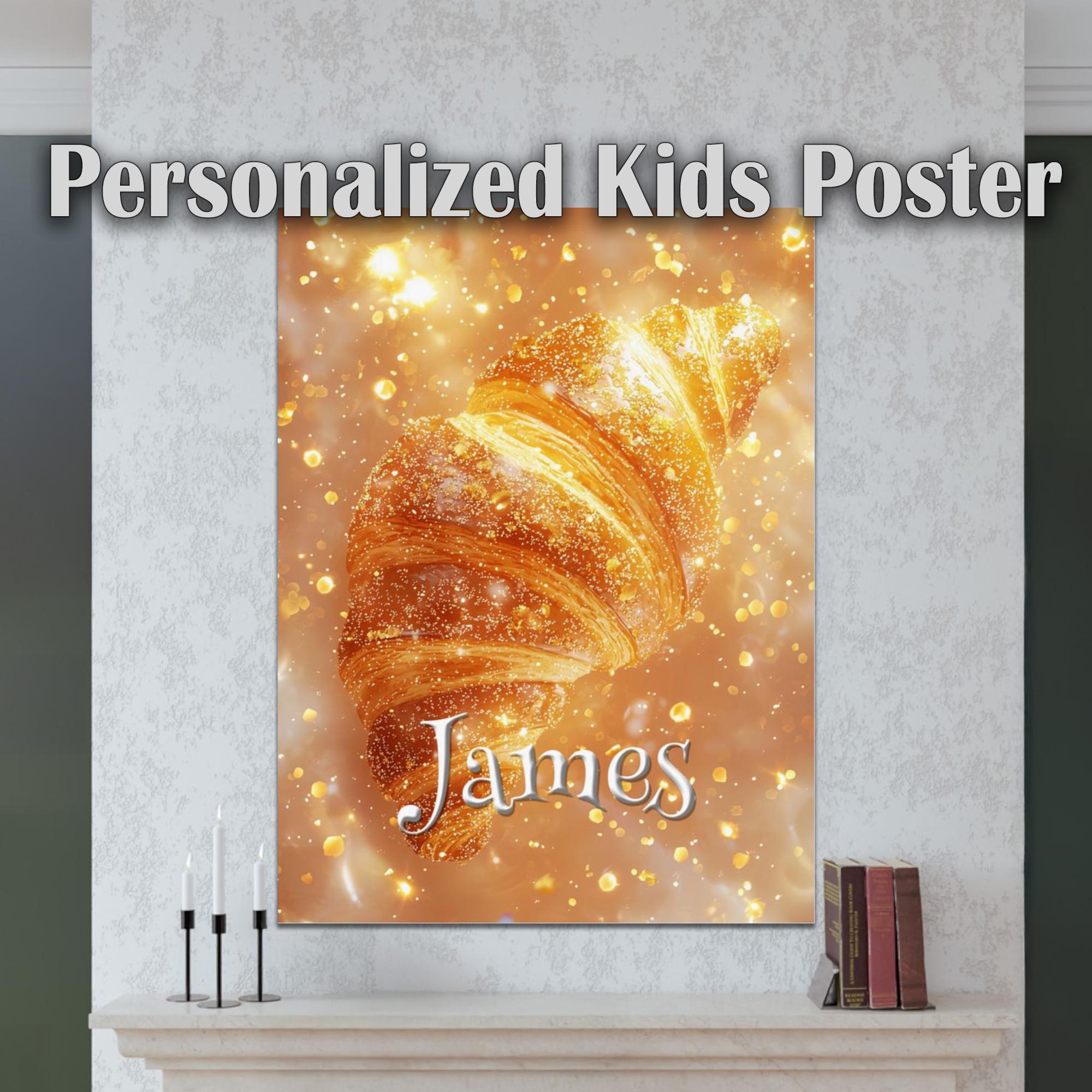 Personalized Croissant Poster for Kids – Vibrant Color Print ...