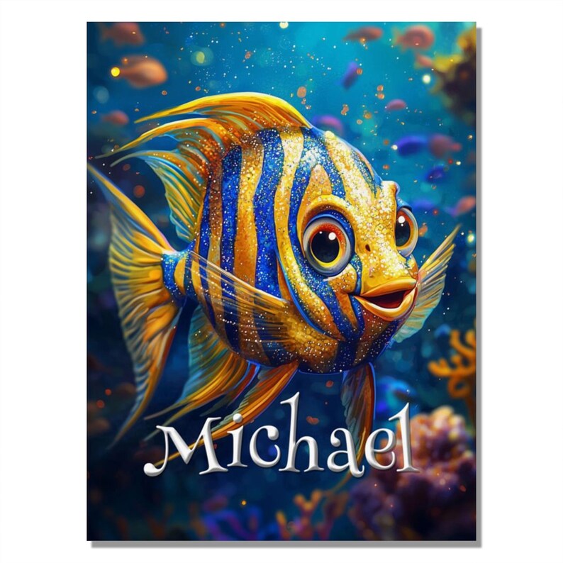 Personalized Angelfish Poster for Kids Poster – Grandchild Gift Idea ...
