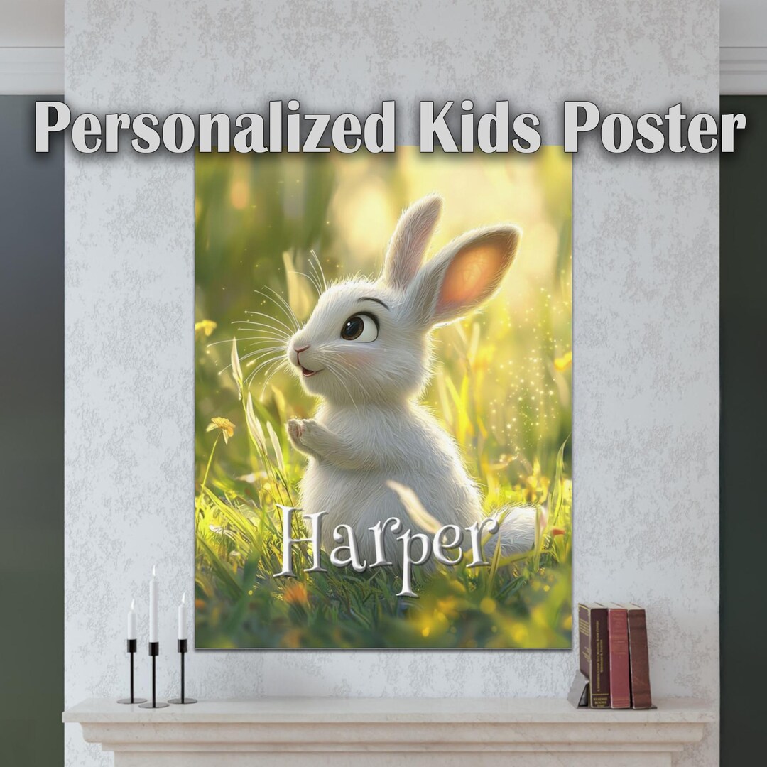 Personalized Rabbit Poster for Kids – Child's Name Poster – Educational ...