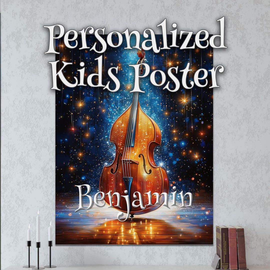 Personalized Double Bass Poster for Kids Poster – Grandchild Gift Idea ...