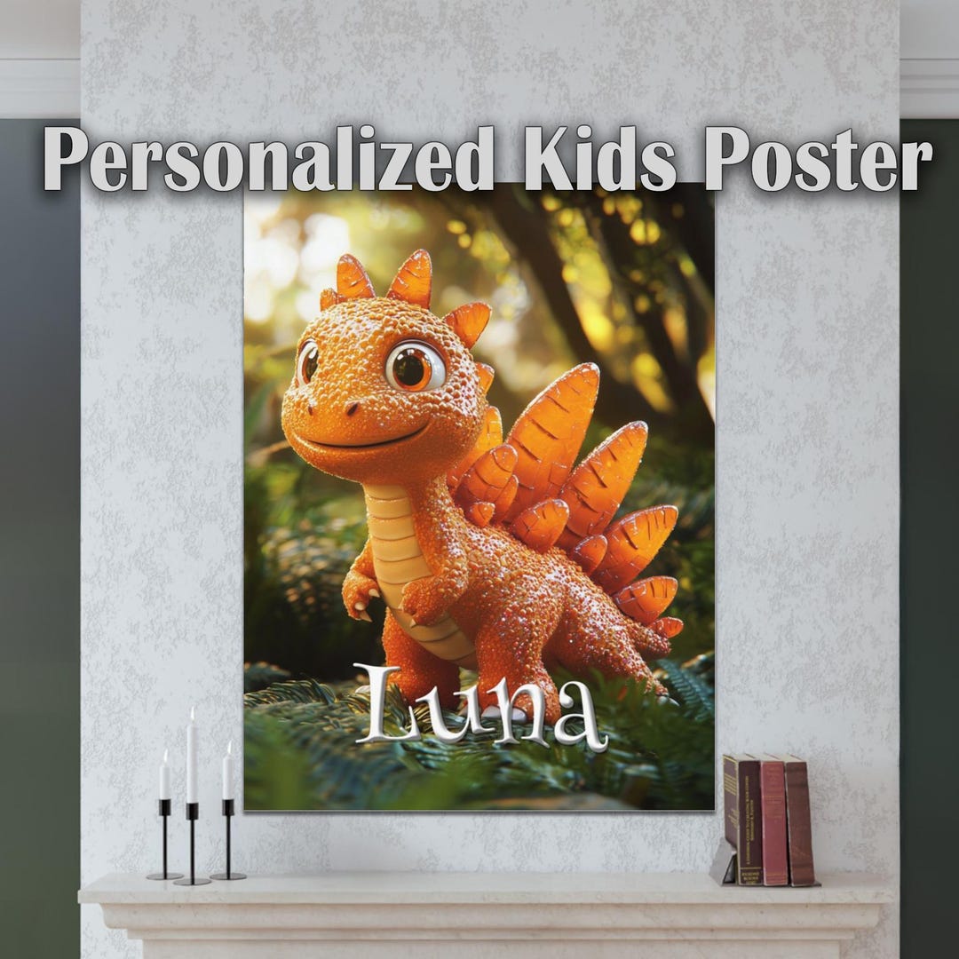 Personalized Stegosaurus Poster for Kids – Vibrant Color Print ...