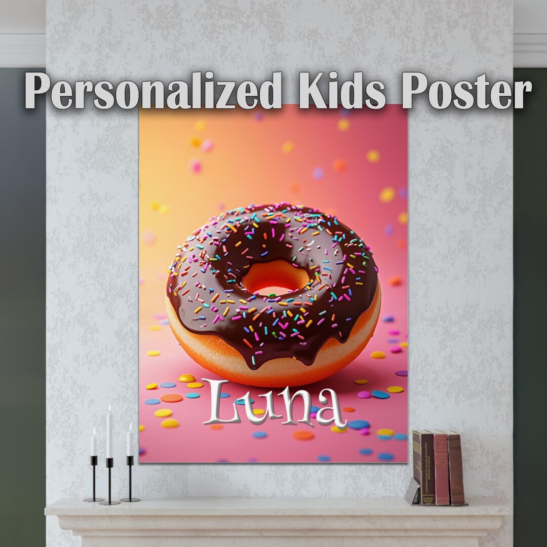 Personalized Donut Poster for Kids – Modern Wall Poster – Perfect Kids ...