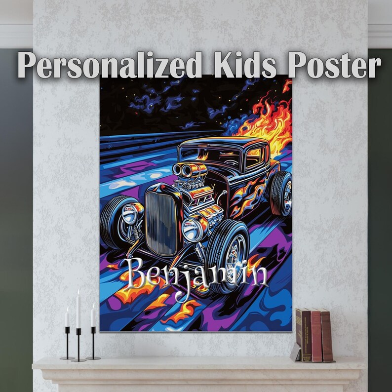 Personalized Hot Rod Poster for Kids – Educational Wall Art – Creative ...