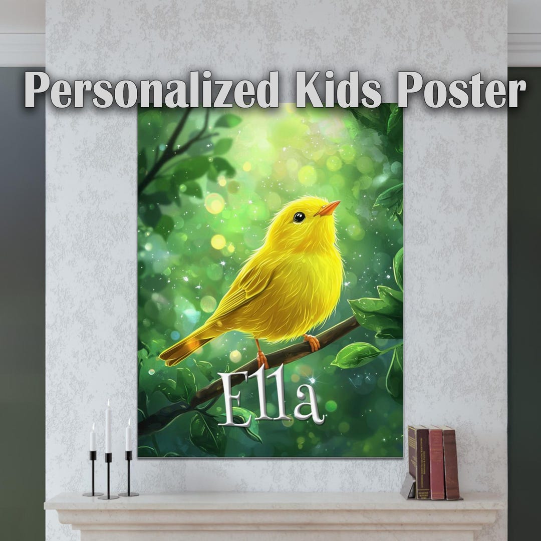 Personalized Yellow Warbler Poster for Kids – Creative Room Decor ...