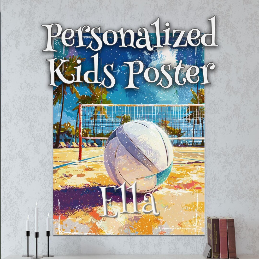 Personalized Volleyball Poster for Kids Poster – Modern Wall Poster ...