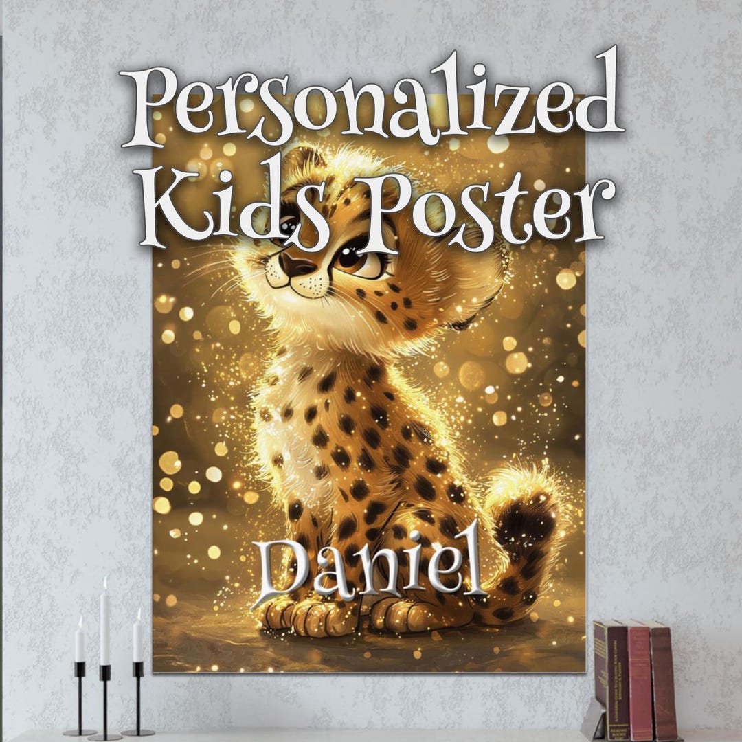 Personalized Cheetah Cub Poster for Kids Poster – Personalized Keepsake ...