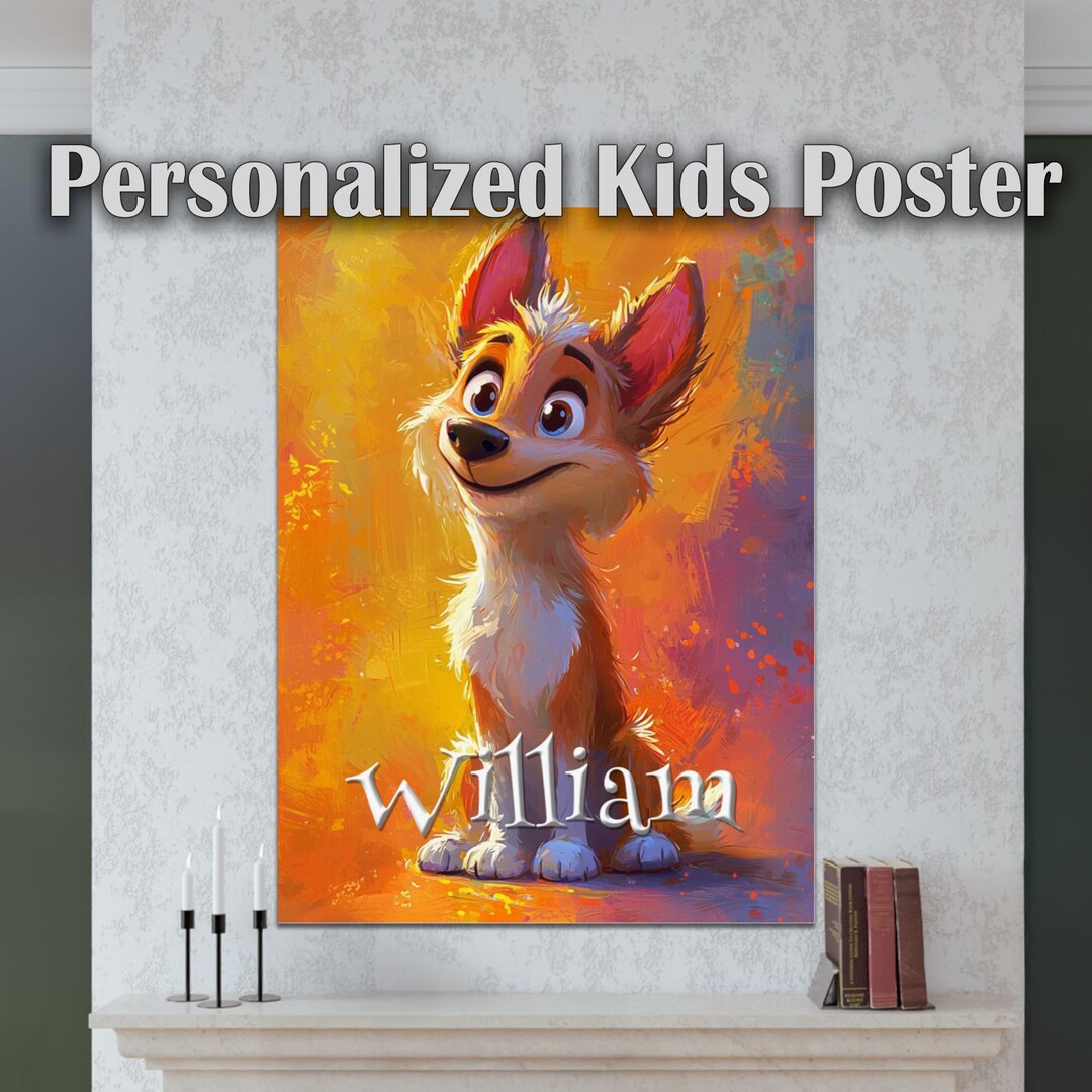 Personalized Dog Poster for Kids – Early Learning Art – Grandchild Gift ...