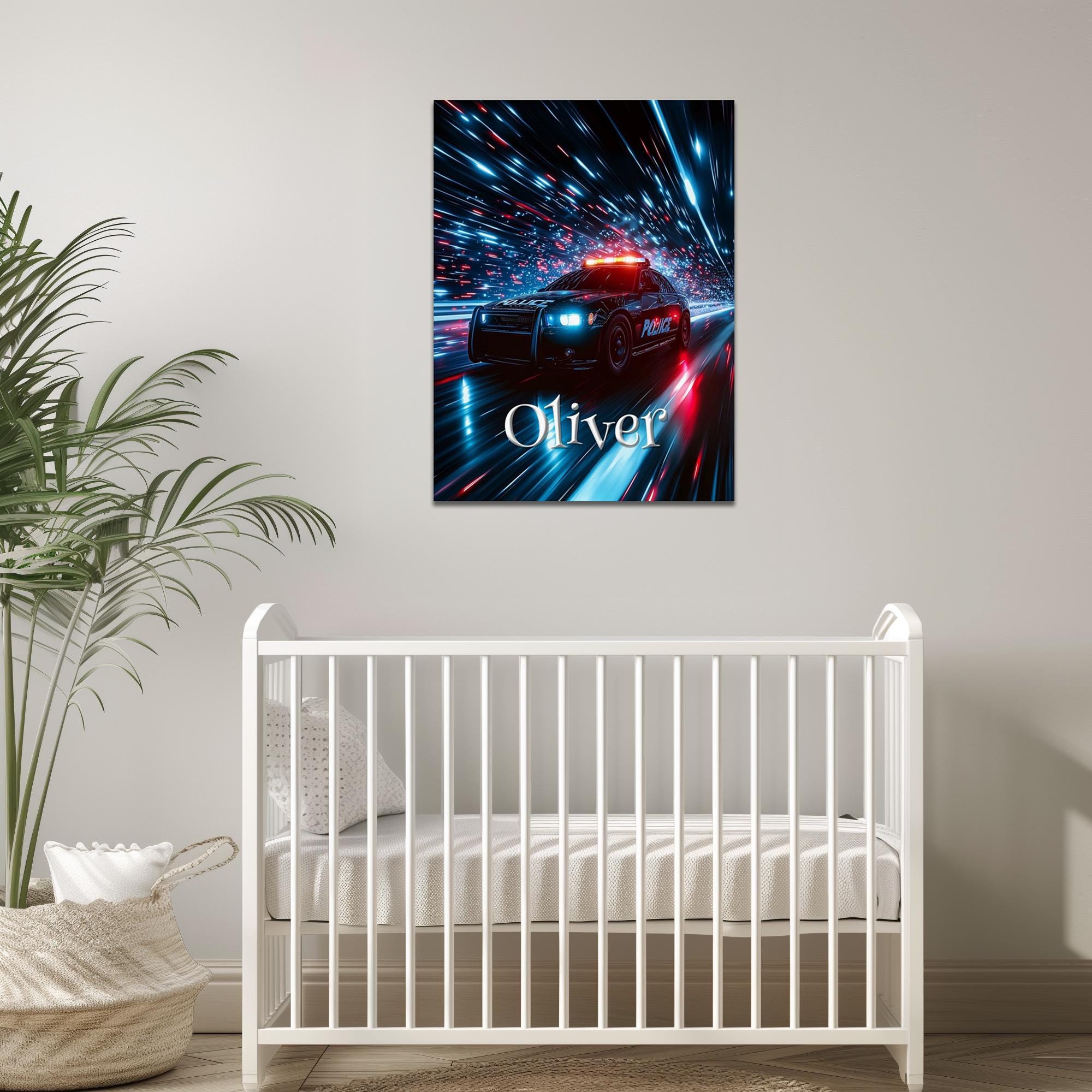 Personalized Police Car Poster for Kids – Creative Room Decor – Early ...