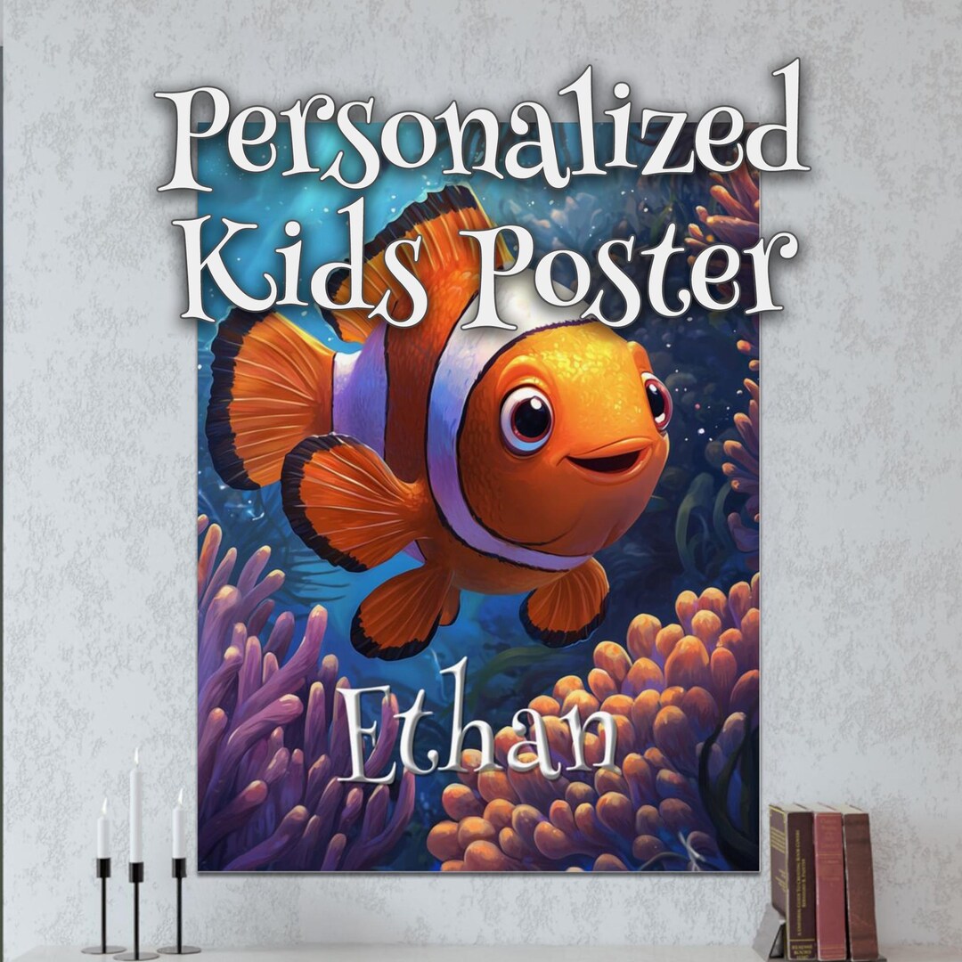 Personalized Clownfish Poster for Kids Poster – Preschool Wall Decor ...