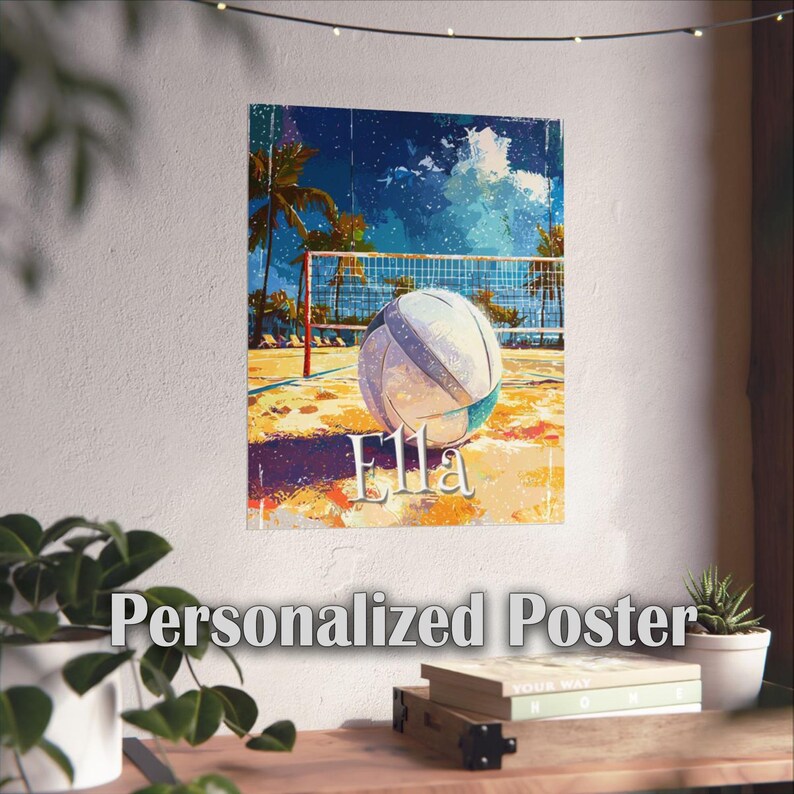 Personalized Volleyball Poster for Kids Poster – Modern Wall Poster ...